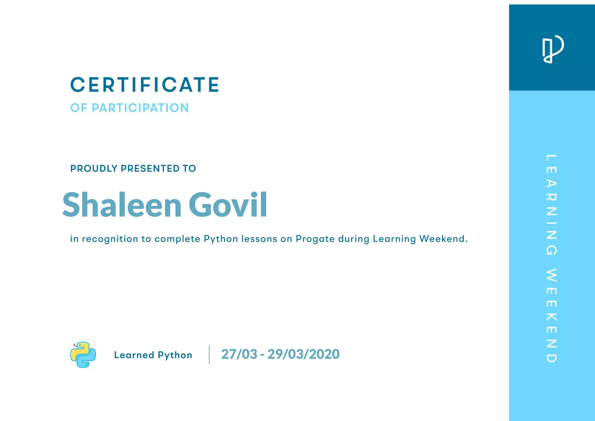 Shaleen govil lw certificate python | PDF
