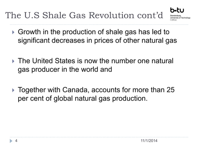 Shale gas in USA presentation final | PPT