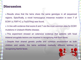 Urbach-Wiethe Syndrome Associated Fear Processing Defect | PPTX