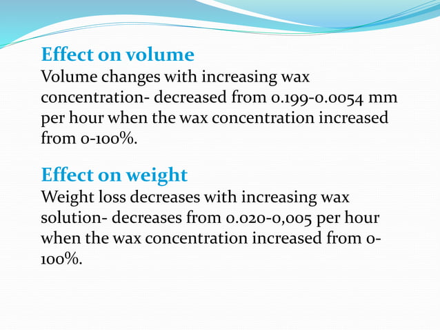 EFFECTS OF WAXING ON VEGETABLE'S SHELF LIFE | PPTX