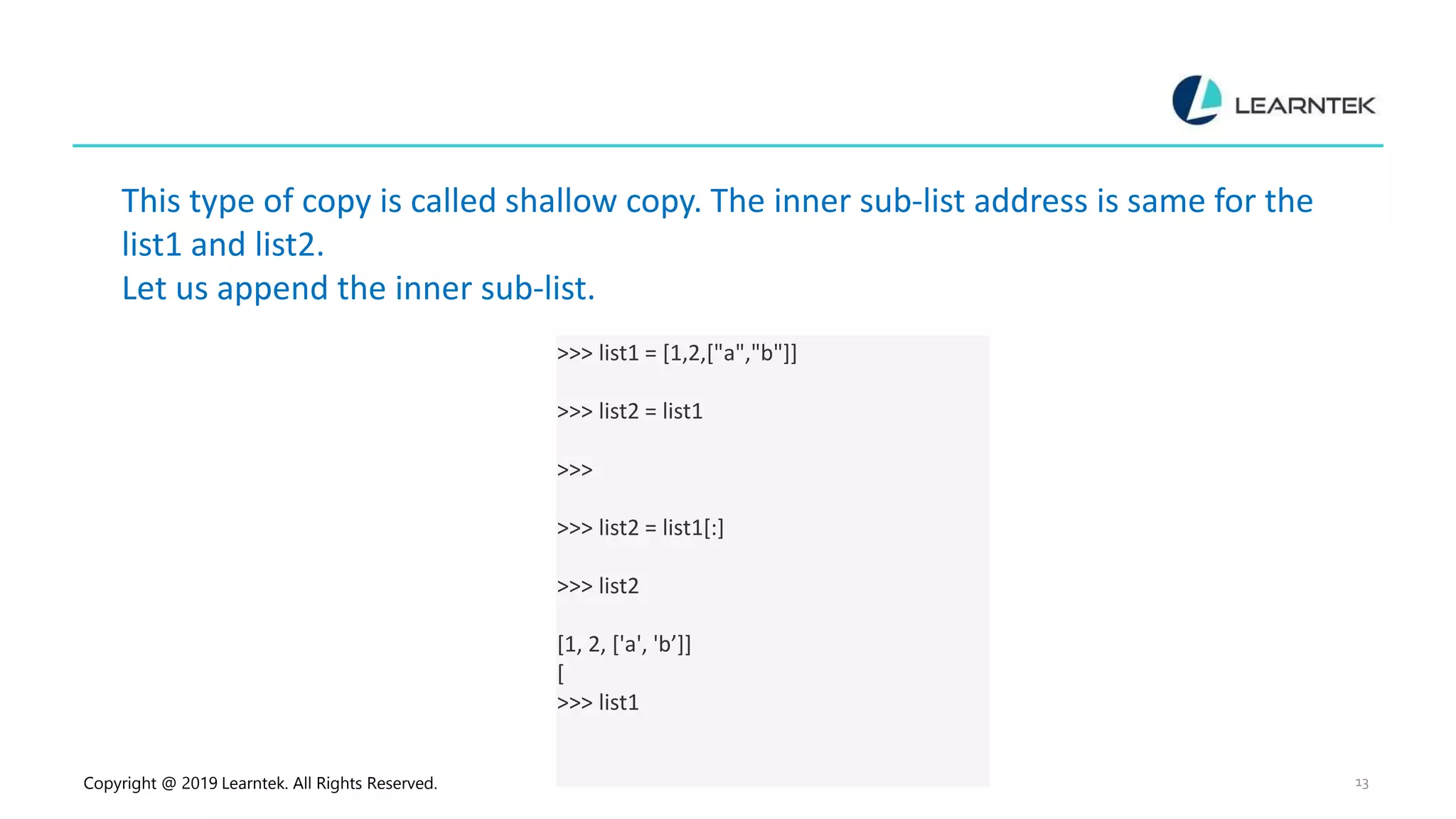 Shallow copy and deep copy | PPTX | Programming Languages | Computing