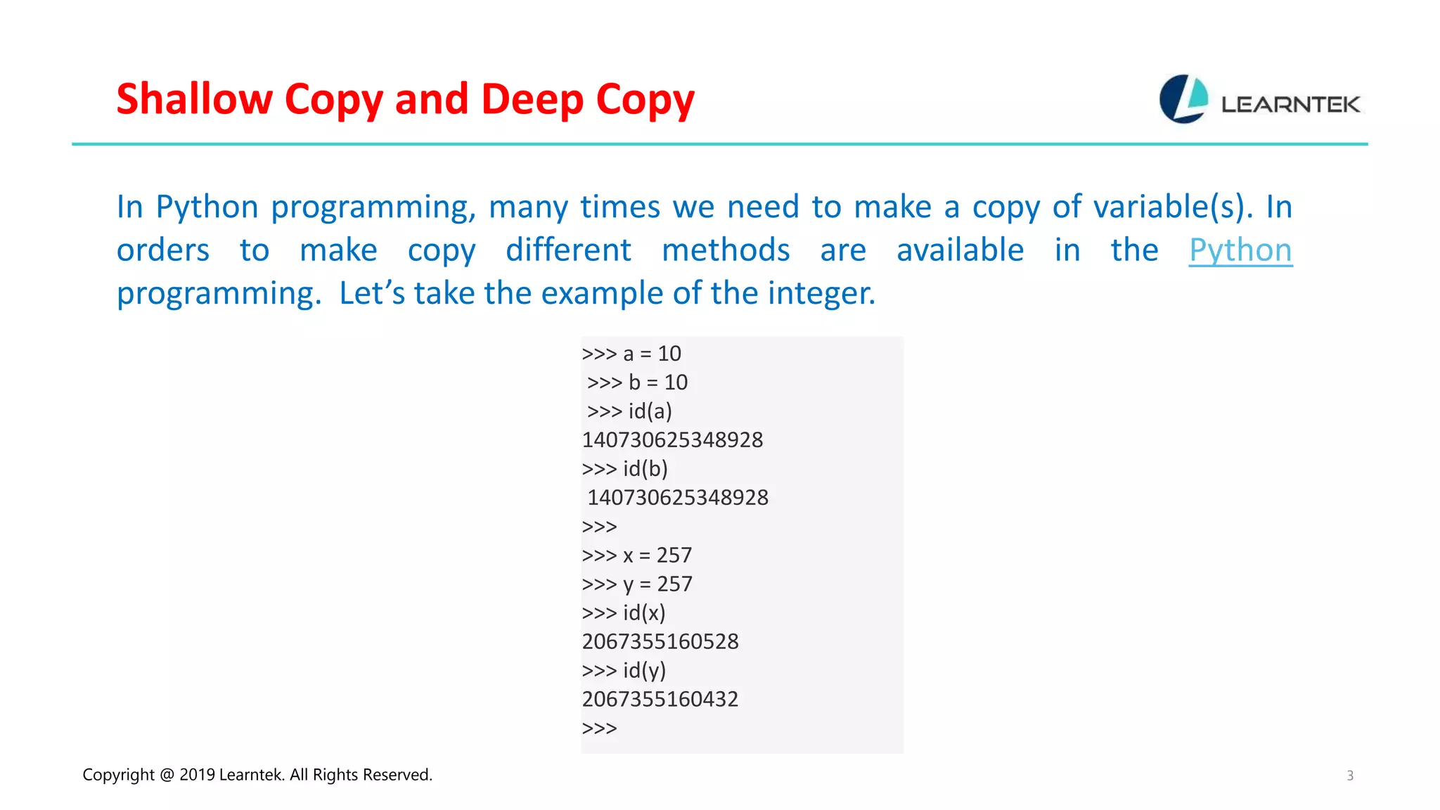 Shallow copy and deep copy | PPTX
