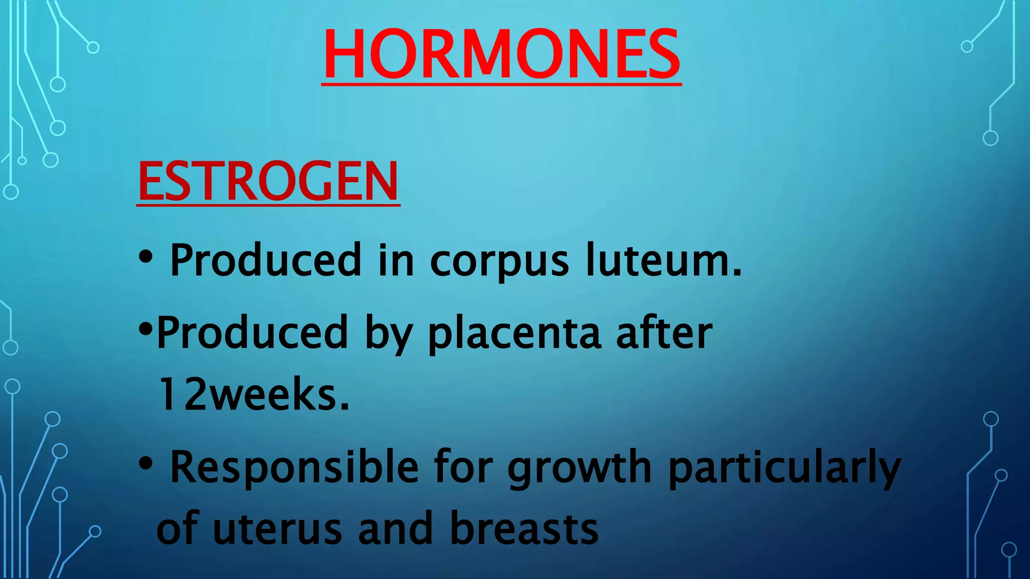 Physiology of pregnancy, placental hormones , parturition | PPTX