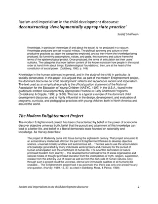 Racism and imperialism in the child development discourse (chapter) (2010) | PDF | Parenting ...