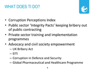 An introduction to corruption: Transparency International | PPTX