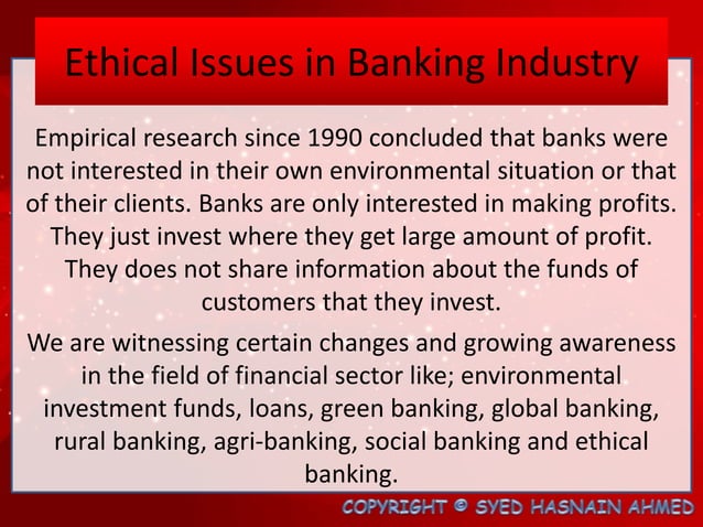 Ethics In The Banking Industry | PPTX