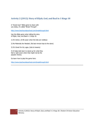 Shalom christian education activities 1 5 | PDF