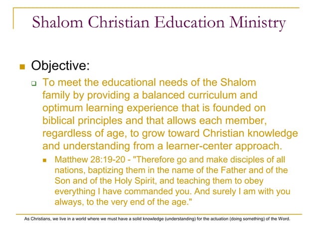 Shalom christian education_ministry_power_point_presentation[1] | PDF