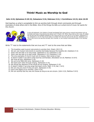 Shalom christian education the books of the new testament worksheets | PDF