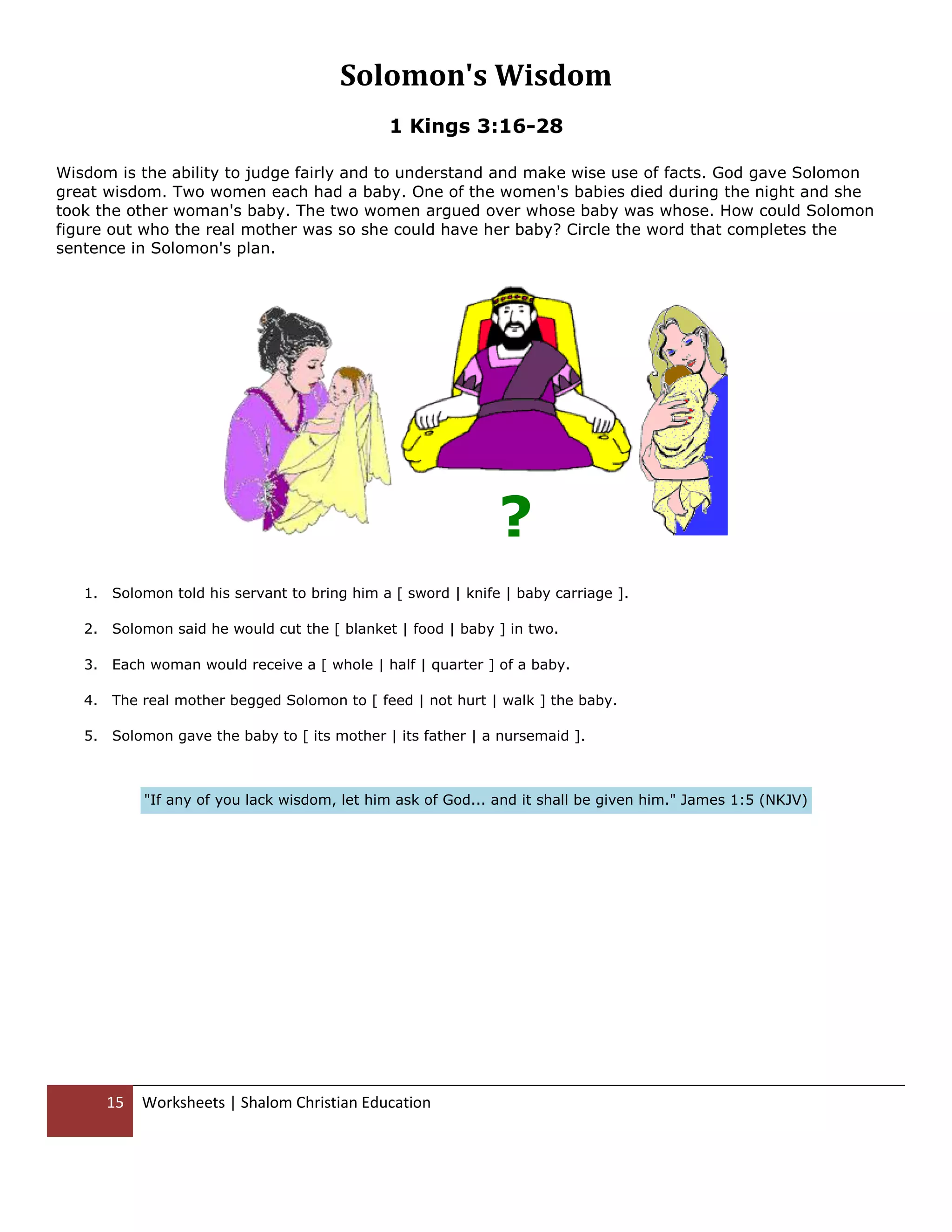 Shalom christian education the books of the old testament worksheets | PDF