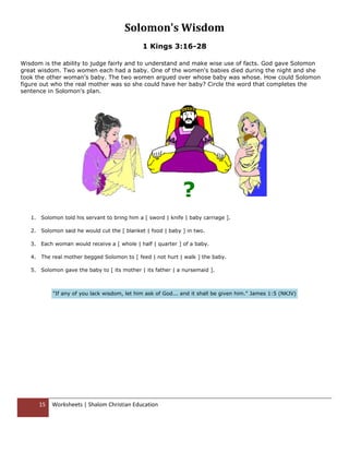 Shalom christian education the books of the old testament worksheets | PDF