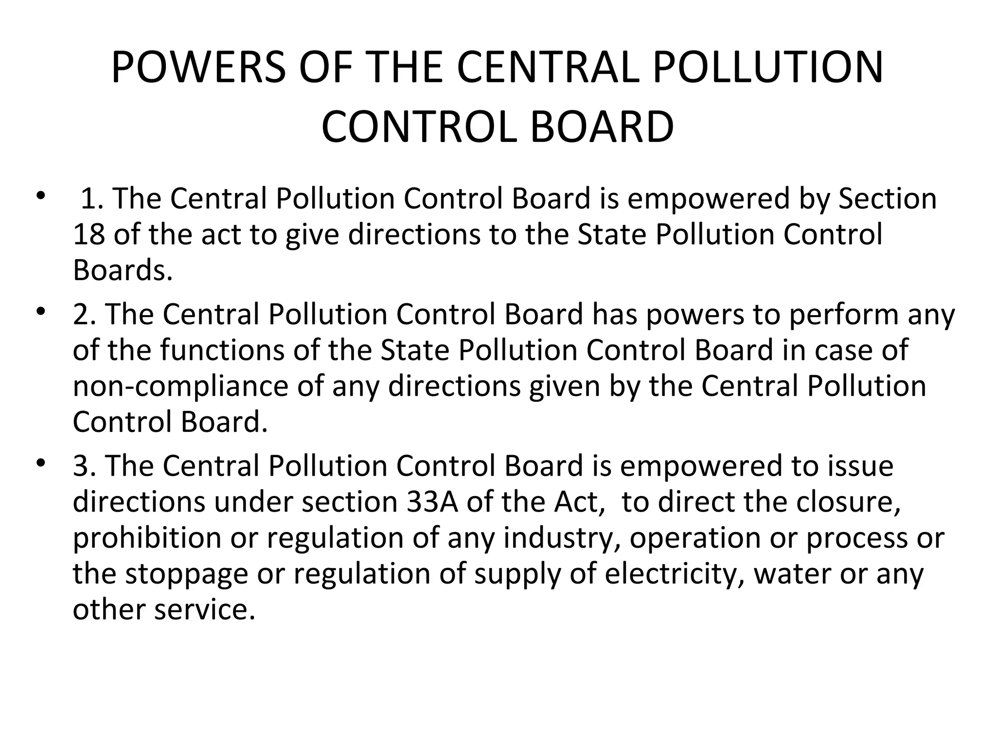 Pollution control board -Power and Functions | PPT