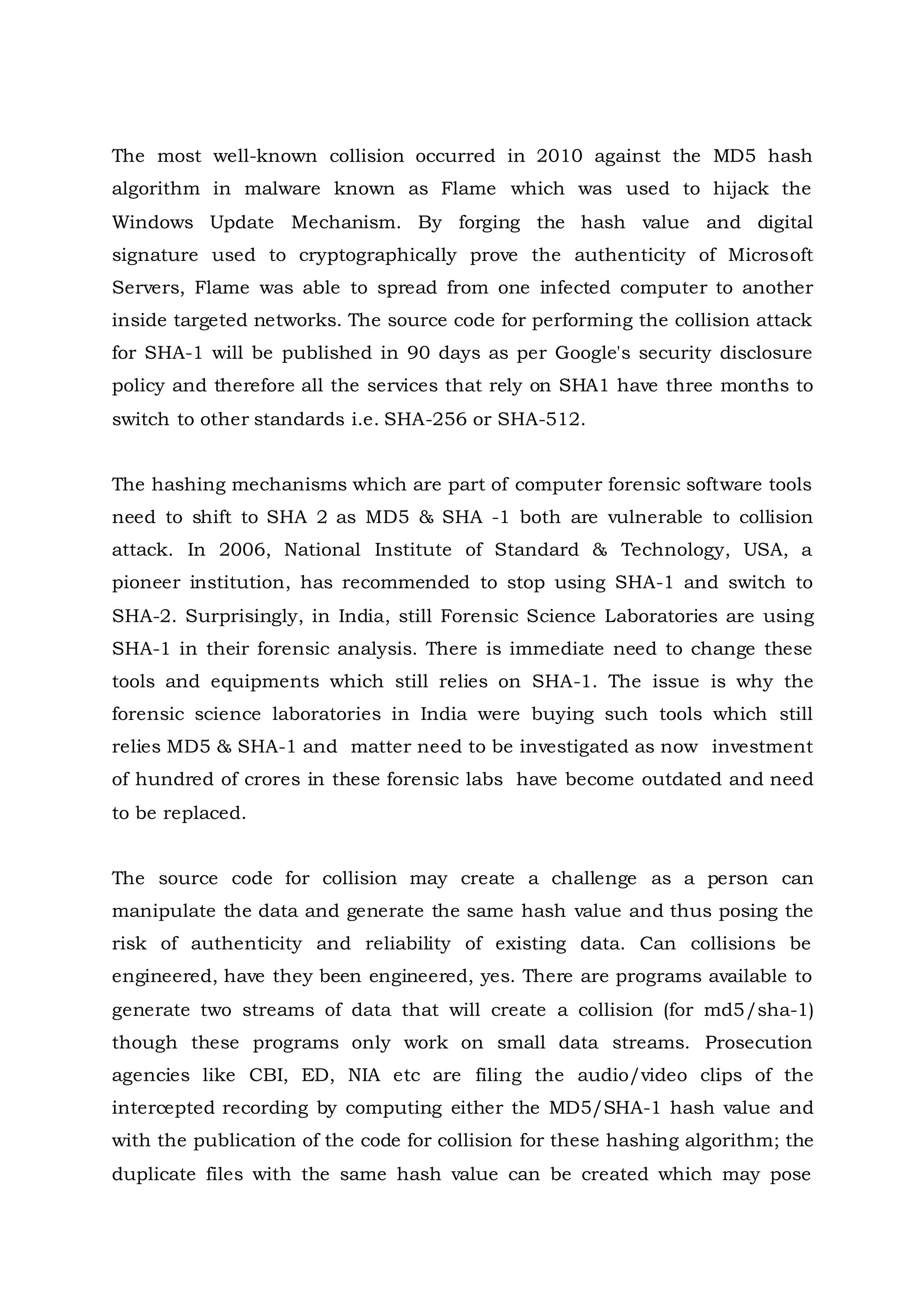 SHA-1 OFFICIAL DEAD: Authenticity Challenge in Electronic Evidence Cases | DOCX