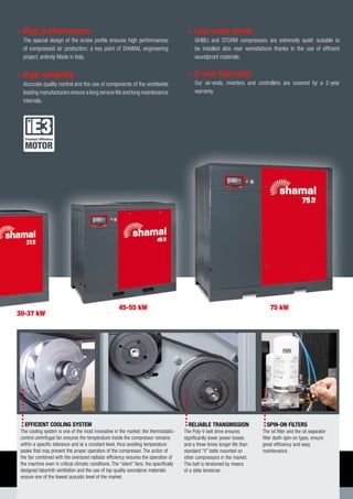 OUTICOM - Shamal - Catalogue des compresseurs à vis - 2.2-75KW | PDF
