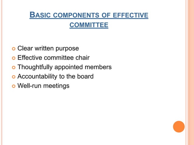 Presentation on Effective Committees | PPTX