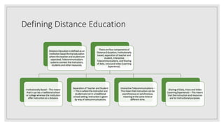 Definitions, History and Theories of Distance Education | PPT