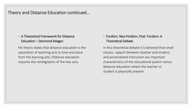 Definitions, History and Theories of Distance Education | PPT Definitions, History and Theories of Distance Education | PPT