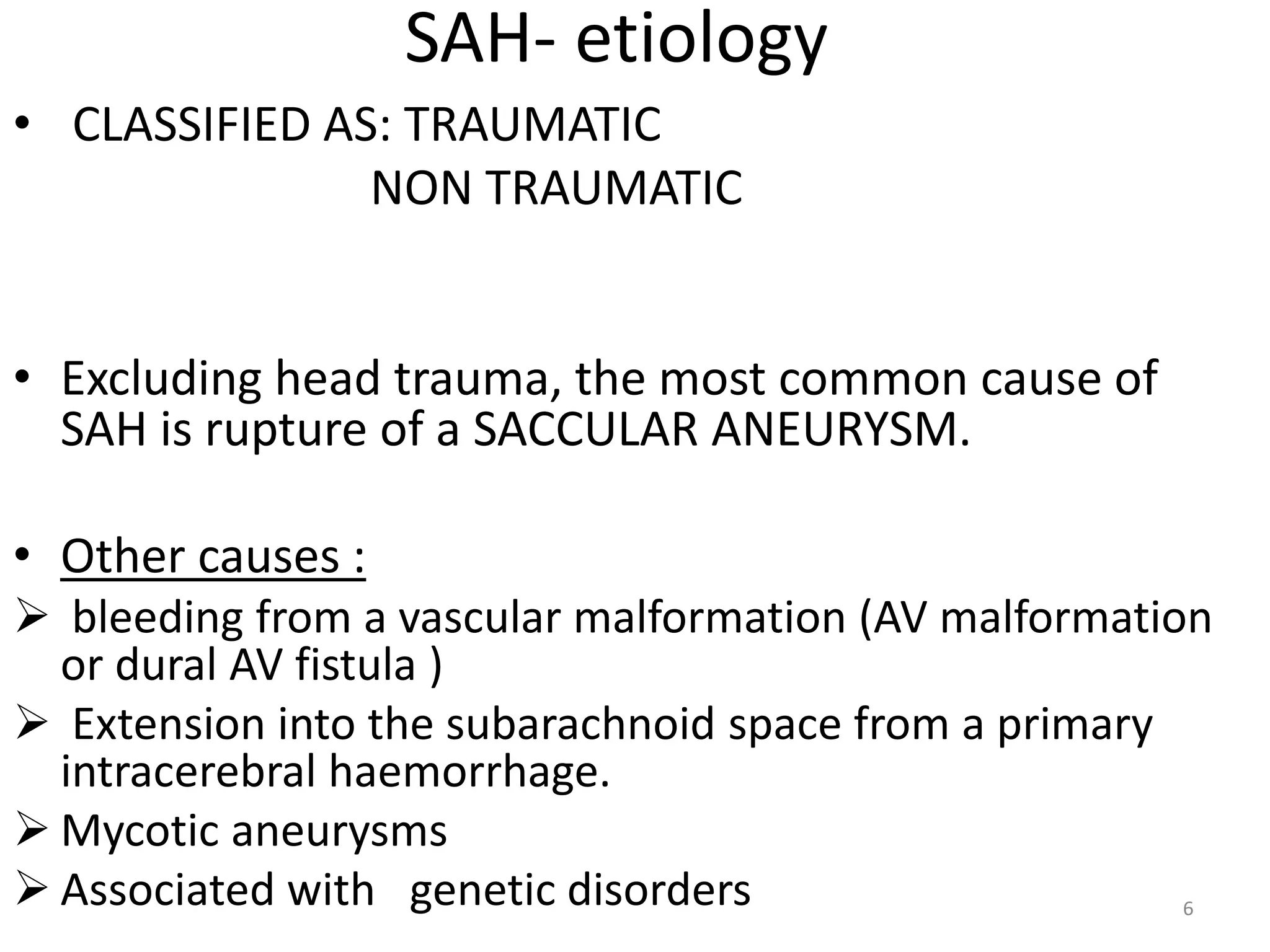 sub arachnoid hemorrhage | PPTX