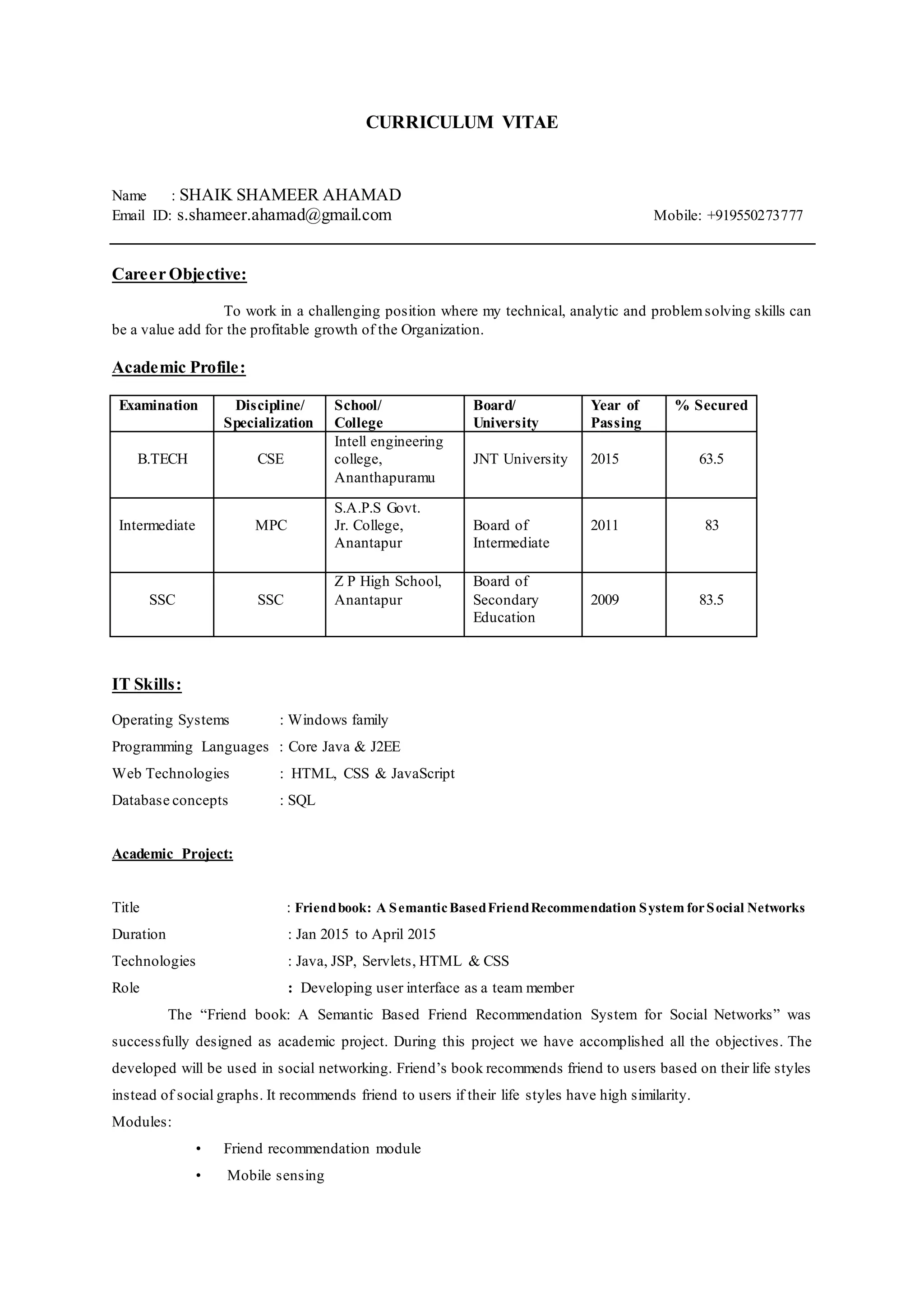 Shameer b.tech(cse) 2015_bangalore | DOCX