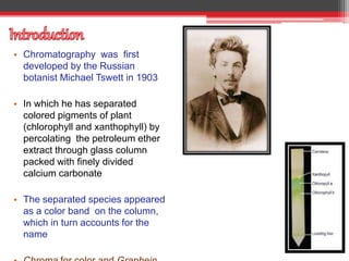 chromatography general principles and comparison - specially about gas ...