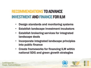 Finance for Integrated Landscape Management | PDF