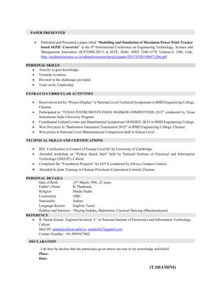 SHAMINI RESUME | PDF