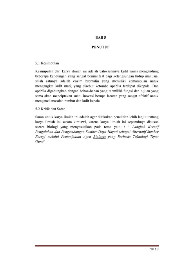 Shampo dari kulit nanas | DOCX