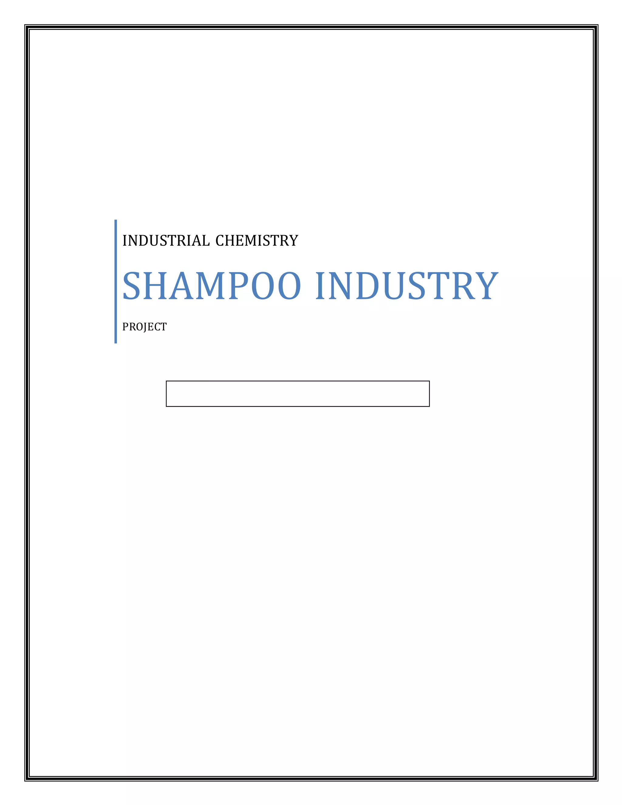 Shampoo industry | DOCX
