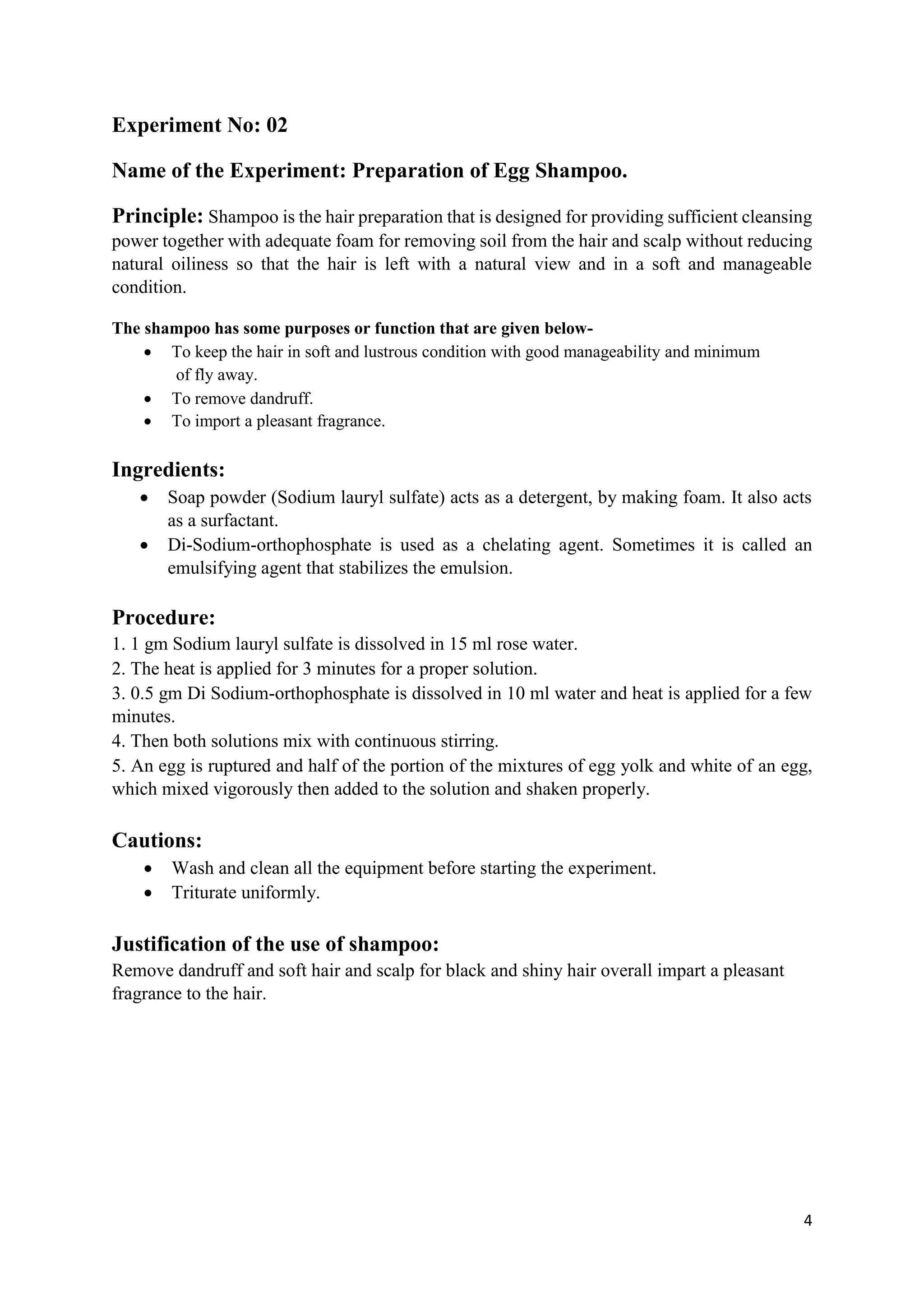 Shampoo preparation | PDF