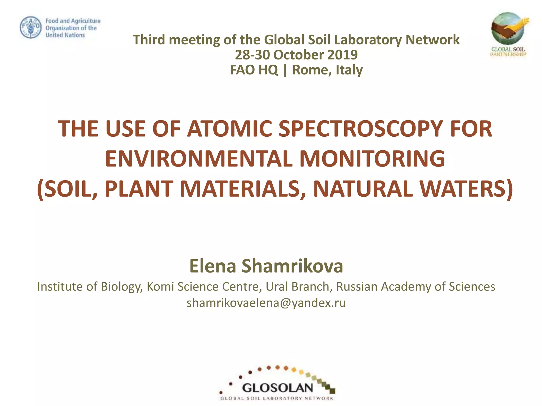 The Use Of Atomic Spectroscopy Ppt