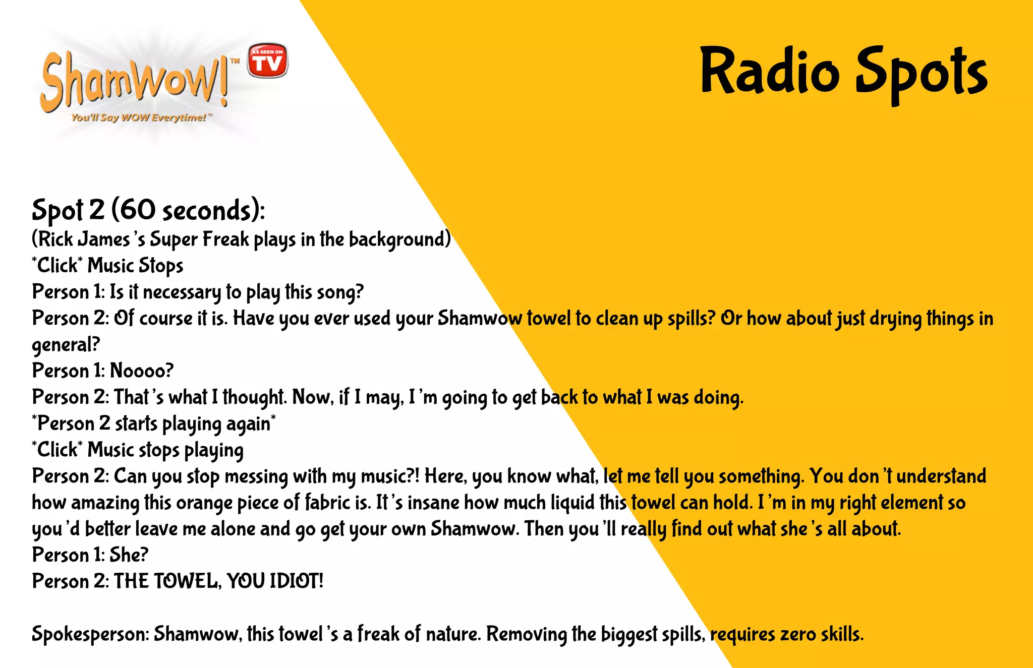 Shamwow sample brief | PPT