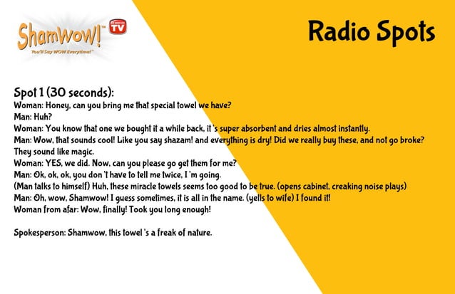 Shamwow sample brief | PPT