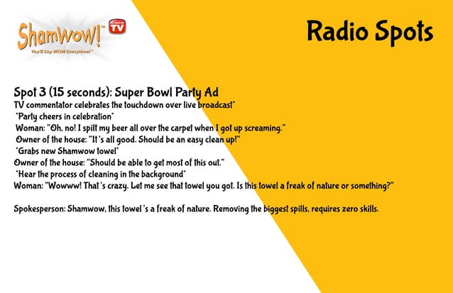 Shamwow sample brief | PPT