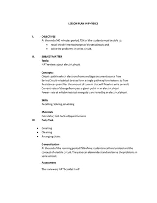 Lesson Plan in Physics | DOCX