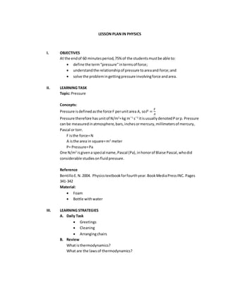 Lesson Plan in Physics | DOCX