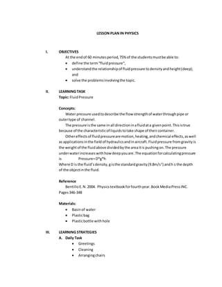 Lesson Plan in Physics | DOCX