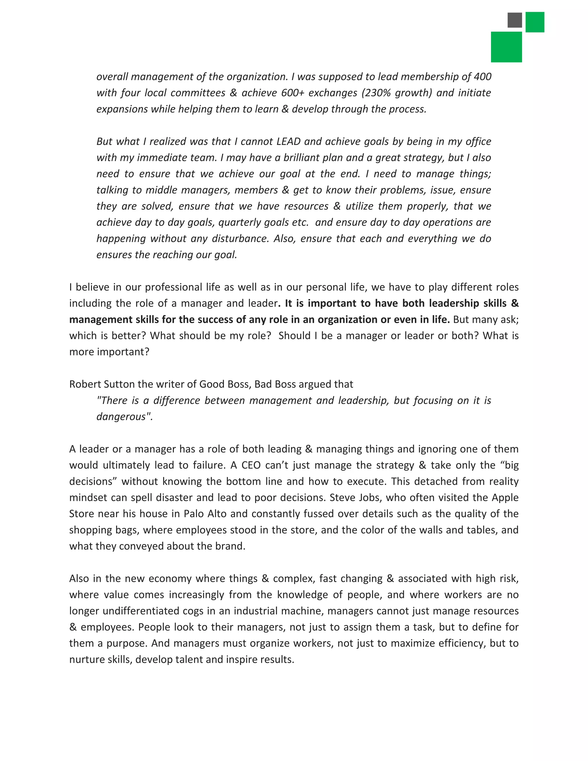 Managing vs Leading | PDF