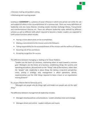 Managing vs Leading | PDF