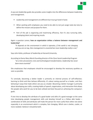 Managing vs Leading | PDF