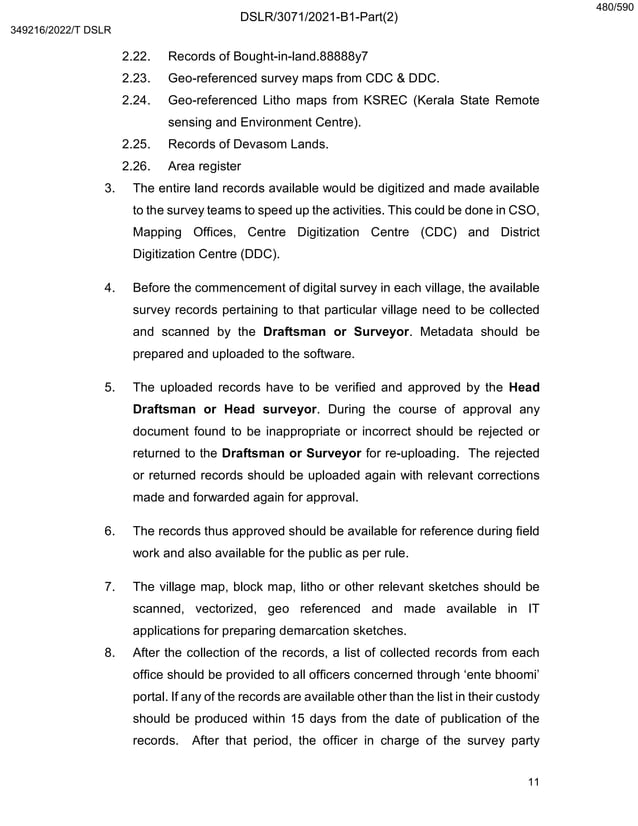 Digital Survey Kerala SOP - Standards Operational procedures - Uploaded by James Adhikaram land ...