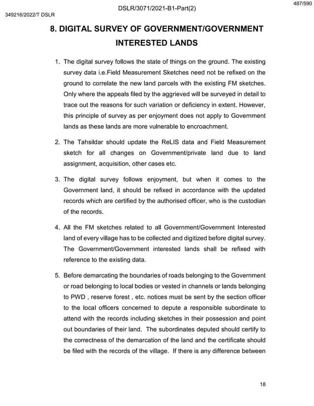 Digital Survey Kerala SOP - Standards Operational procedures - Uploaded by James Adhikaram land ...