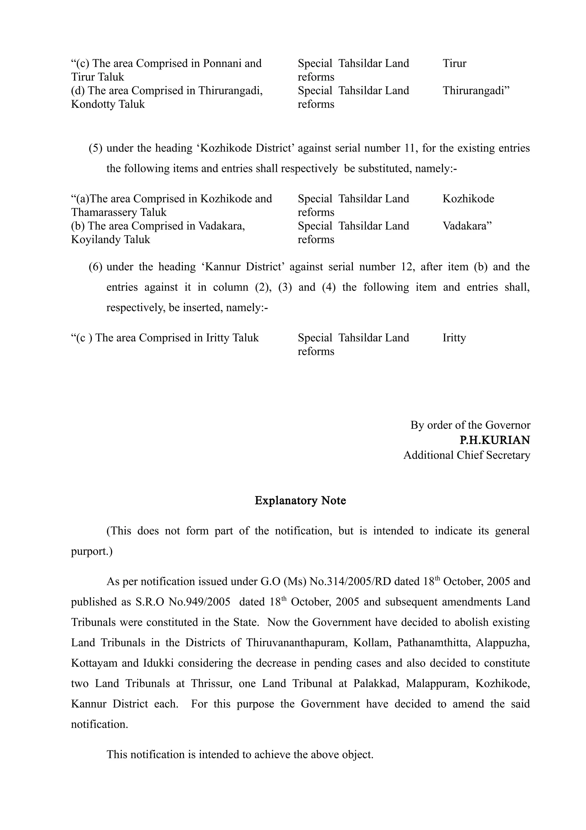 GOP 5/2019 - Jurisdiction of of Land tribunals in KERALA uploaded by T ...