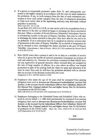 Kerala Revenue subordinate Service ( Deputy tahsildars ) Special rule ...
