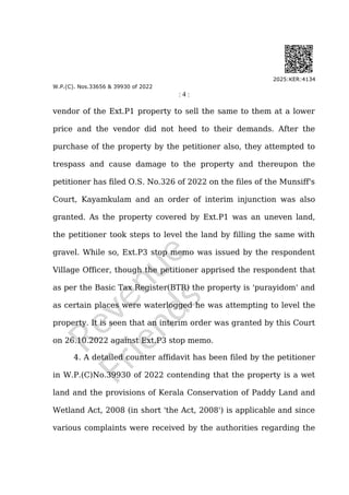 Conversion of land mentioned in BTR as purayidom. No action can be ...