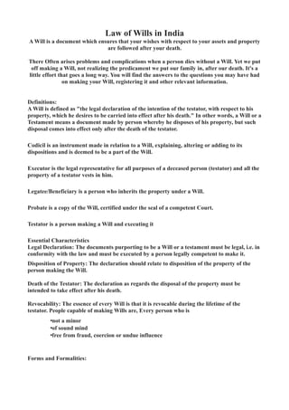 will laws full notes new | PDF