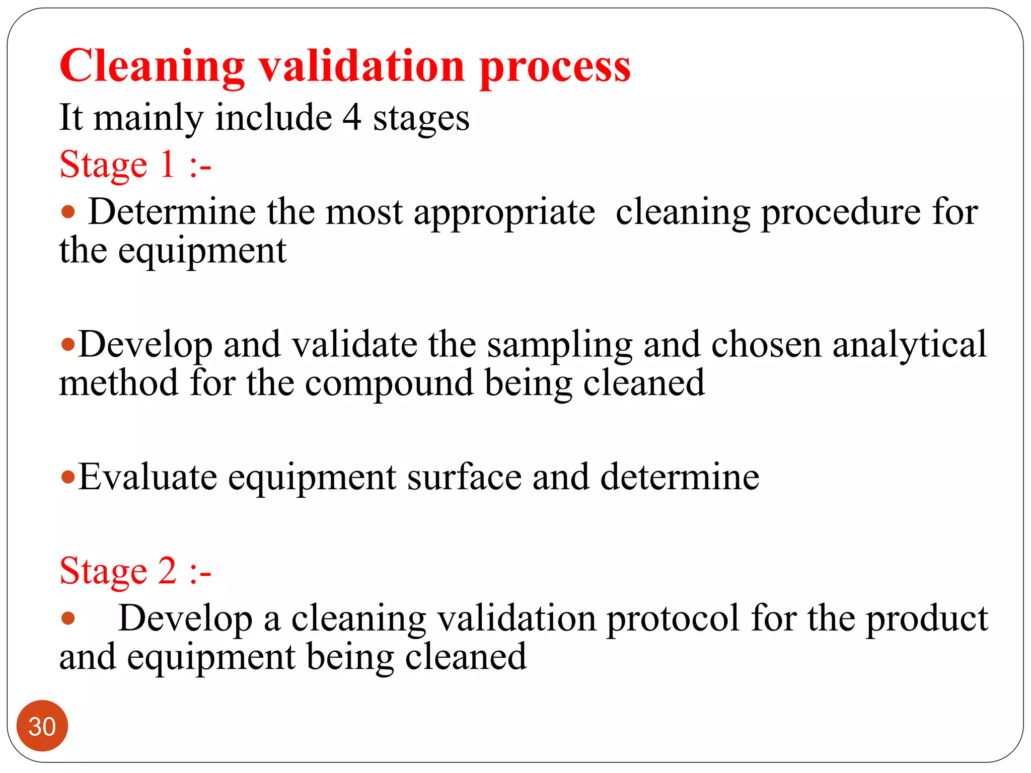 cleaning validation | PPTX