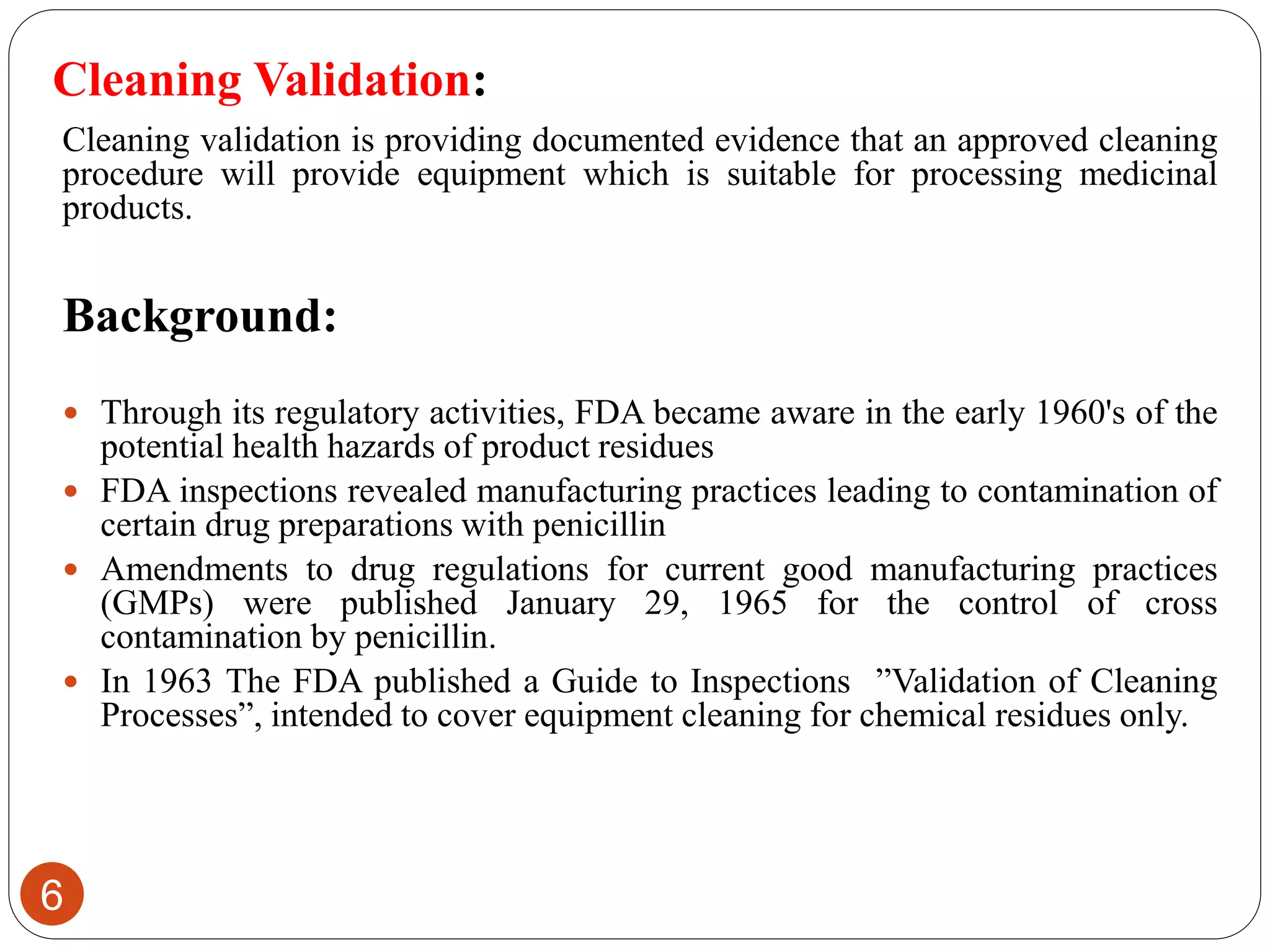 cleaning validation | PPTX