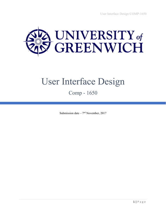 User Interface Design COMP 1650 | PDF