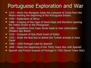Portuguese Exploration and War by Shane Tremblay | PPT