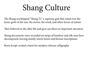 Shang dynasty powerpoint | PDF